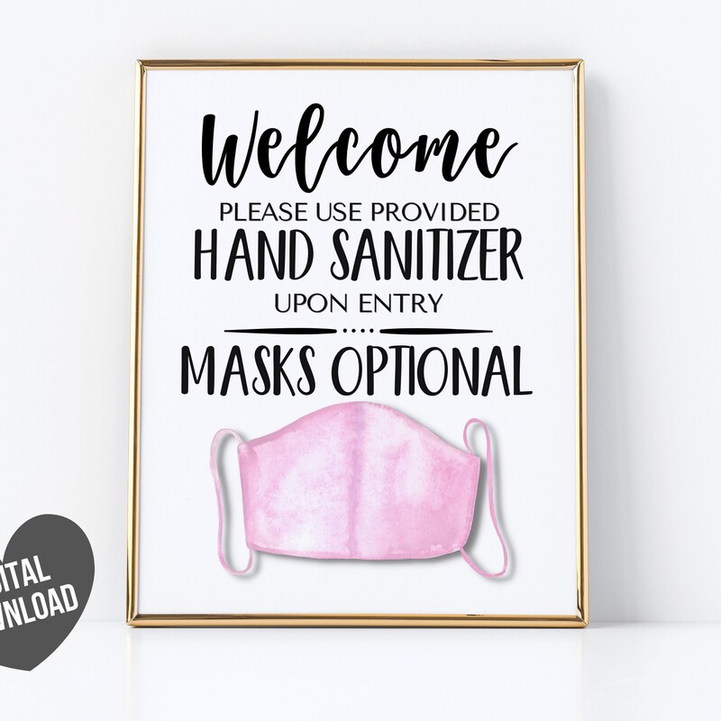 Masks Optional Sign - Etsy
