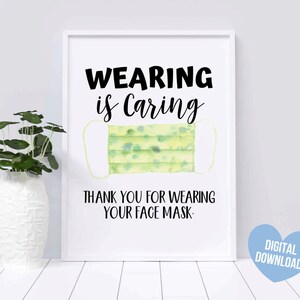 Back to School Covid Safety Printable for Classroom, Face Mask Sign ...