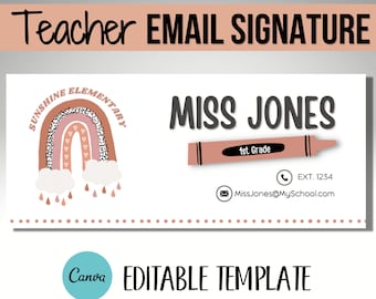 Teacher Email Signature Boho - Etsy