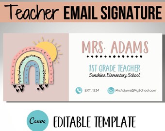 Teacher Email Signature Boho - Etsy