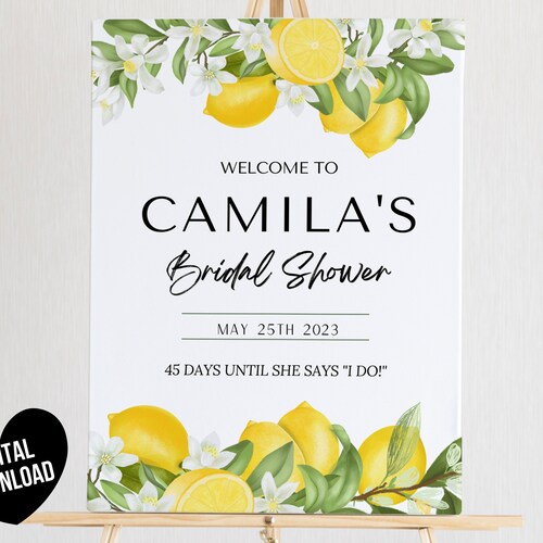 Lemon Bridal Shower Welcome Sign Lemon Decor Lemon Bridal - Etsy