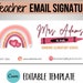 Teacher Email Signature, Email Template for Teachers, Email Signature ...