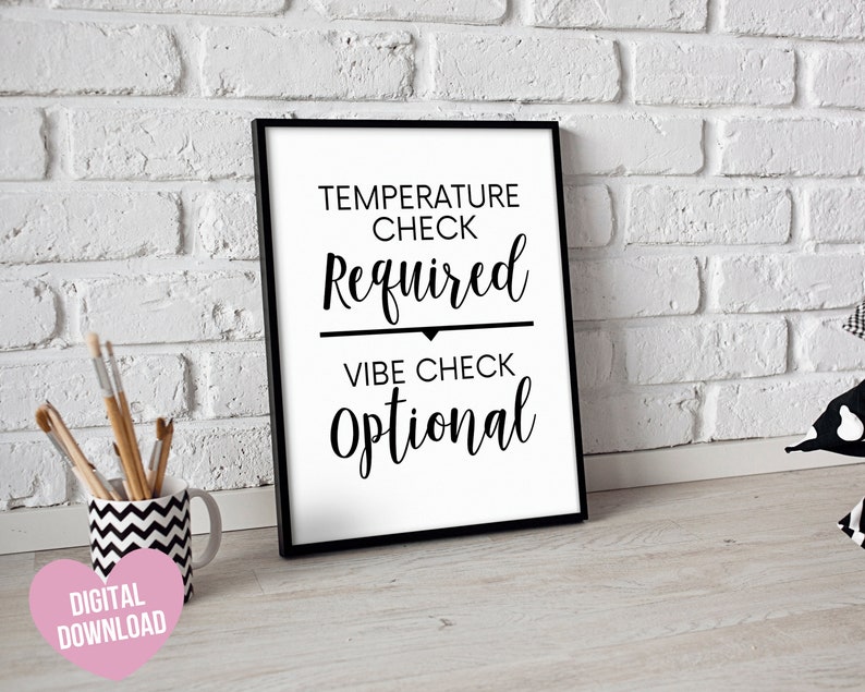 Printable Temperature Check Sign Quick Temperate Check | Etsy