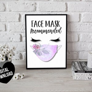 Face Mask Sign BUNDLE, Mask Required Sign Printable, Please Wear a Mask ...