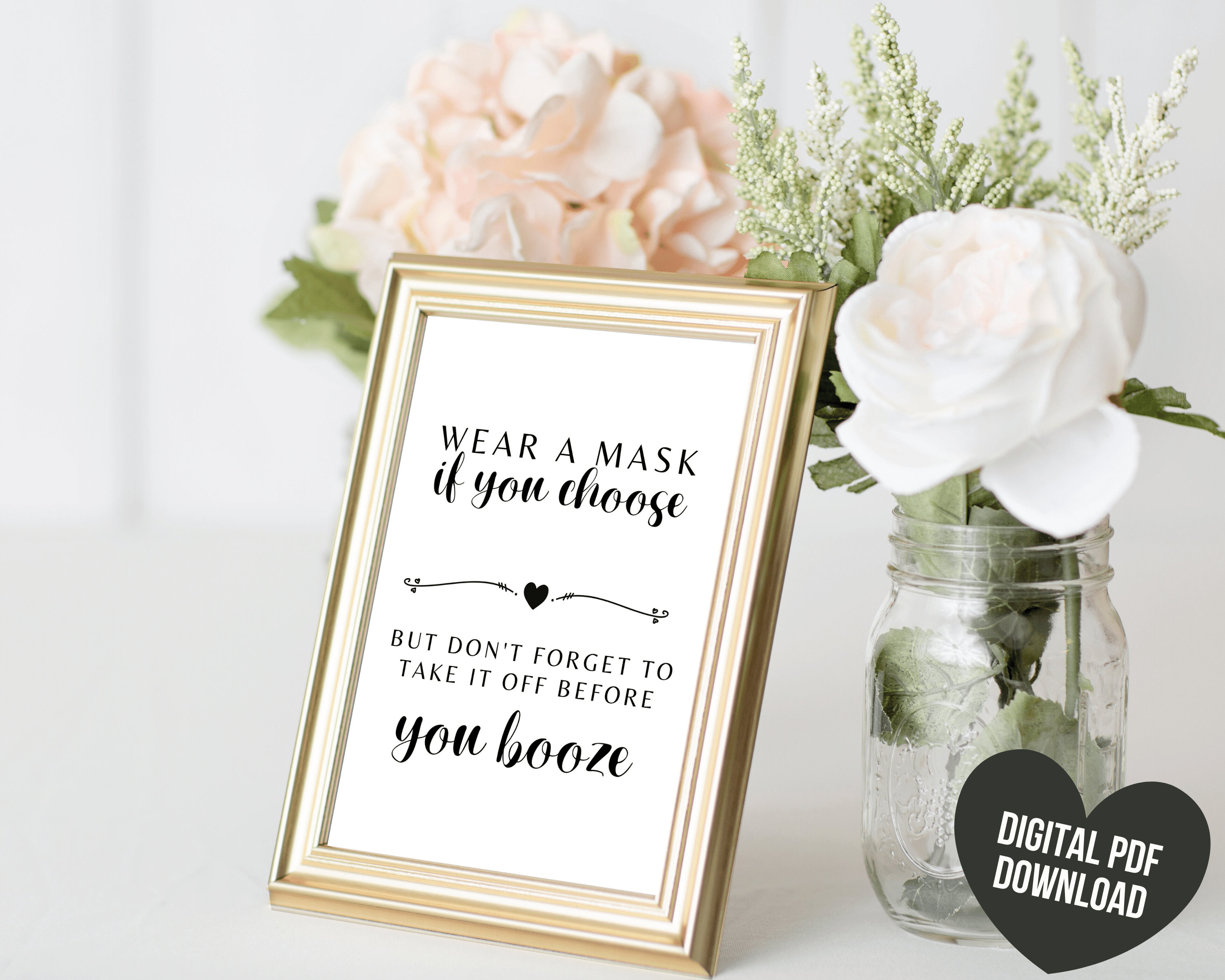 Wedding Guest Mask Sign Printable Wear a Mask Sign for Covid - Etsy UK