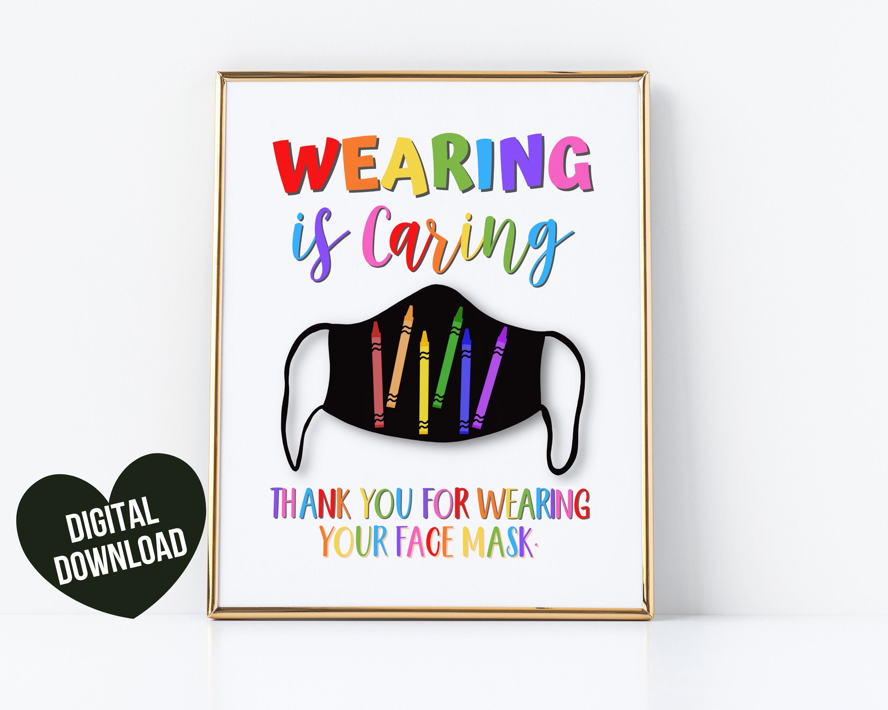 Covid Classroom Sign Face Mask Sign PRINTABLE Wearing is | Etsy
