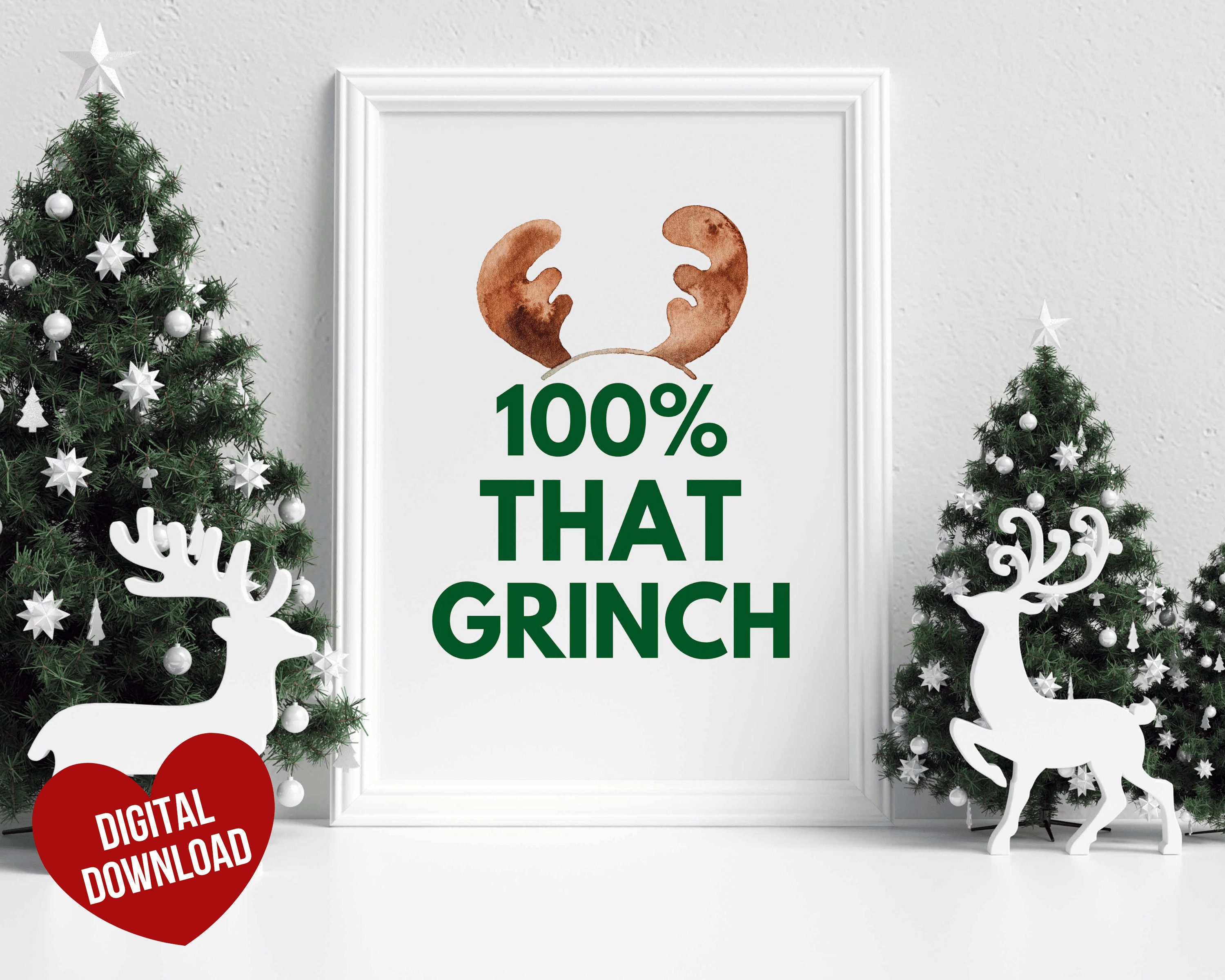 Christmas Wall Decor Printable Funny Christmas Grinch Art | Etsy
