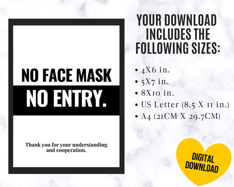 Face Mask Sign Printable Face Mask Required Printable for - Etsy