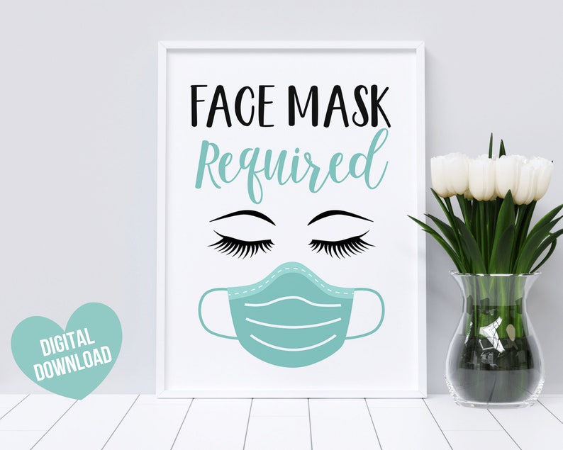 Face Mask Sign Please Wear a Mask Sign Printable Face Mask - Etsy
