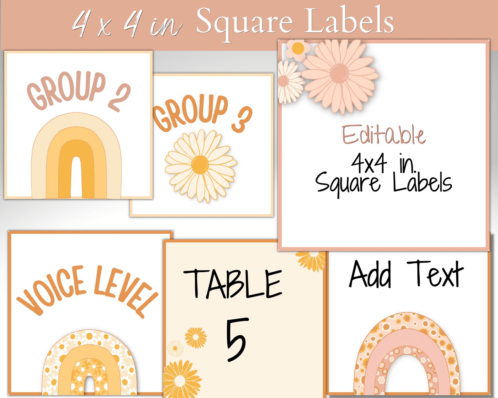 Boho Classroom Labels Student Name Tags Retro Boho Classroom - Etsy