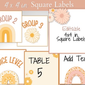 Boho Classroom Labels, Student Name Tags, Retro Boho Classroom Decor ...