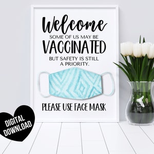 Mask Required Sign, Please Wear a Mask Sign, PRINTABLE Face Mask Sign ...