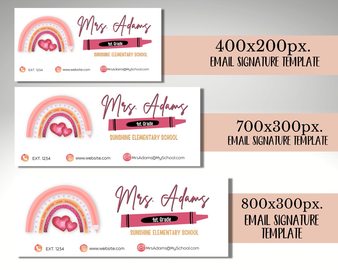 Teacher Email Signature Email Template for Teachers Email - Etsy