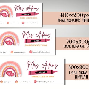 Teacher Email Signature, Email Template for Teachers, Email Signature ...