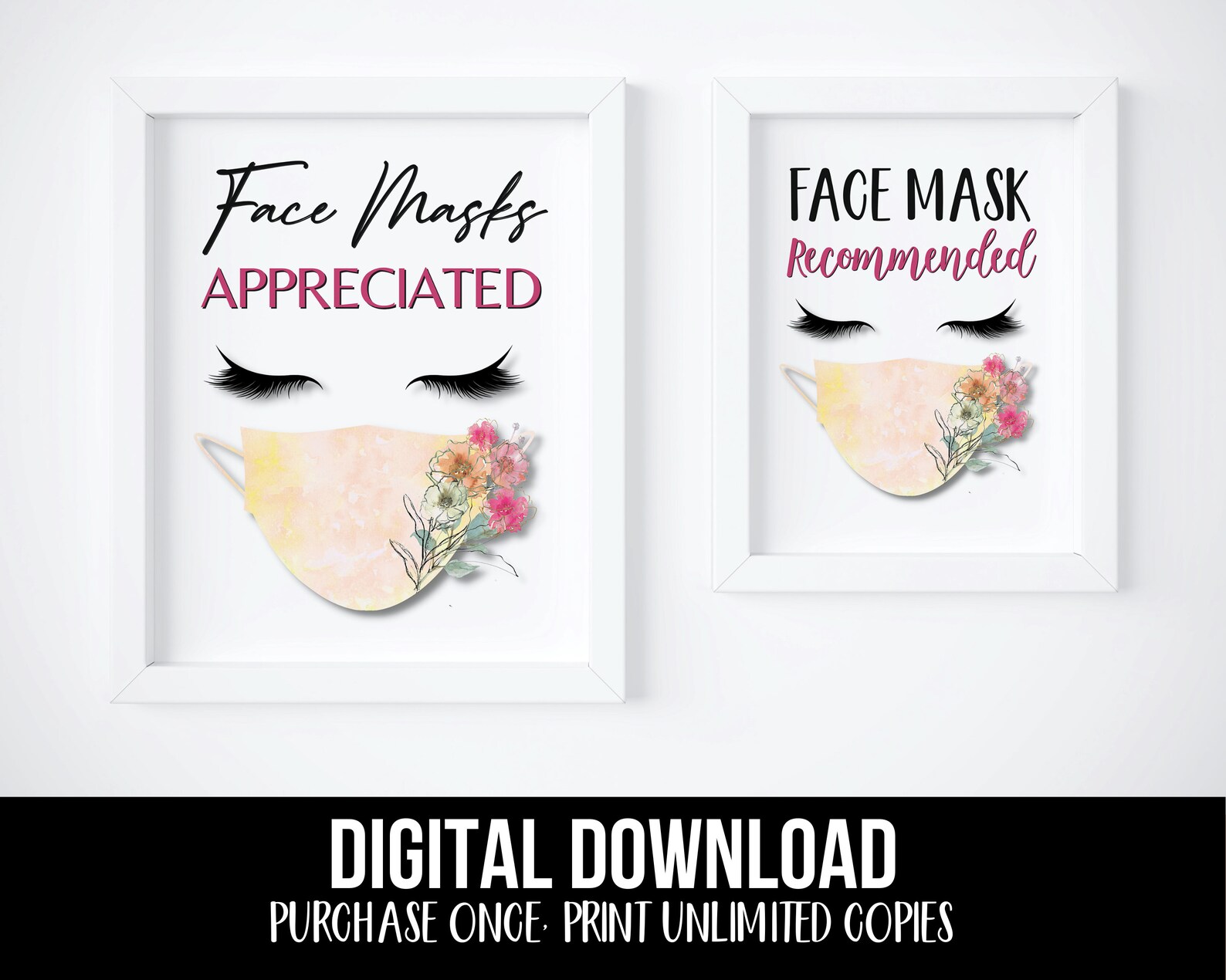 Face Mask Sign BUNDLE Mask Required Sign Printable Please | Etsy