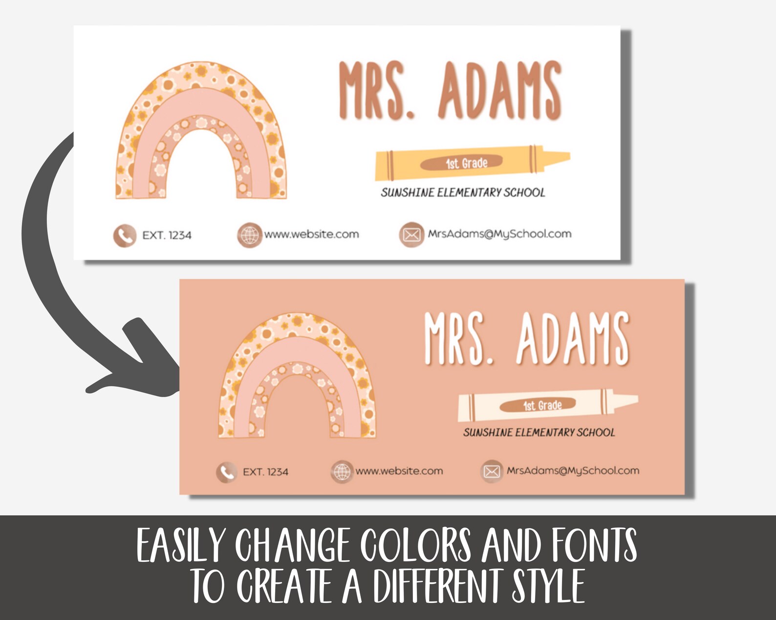 Teacher Email Signature Email Template BUNDLE Email - Etsy