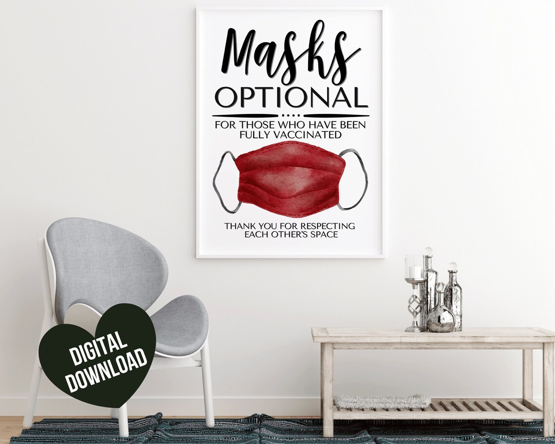 Face Mask Sign PRINTABLE Wear a Mask Sign Mask Optional If | Etsy