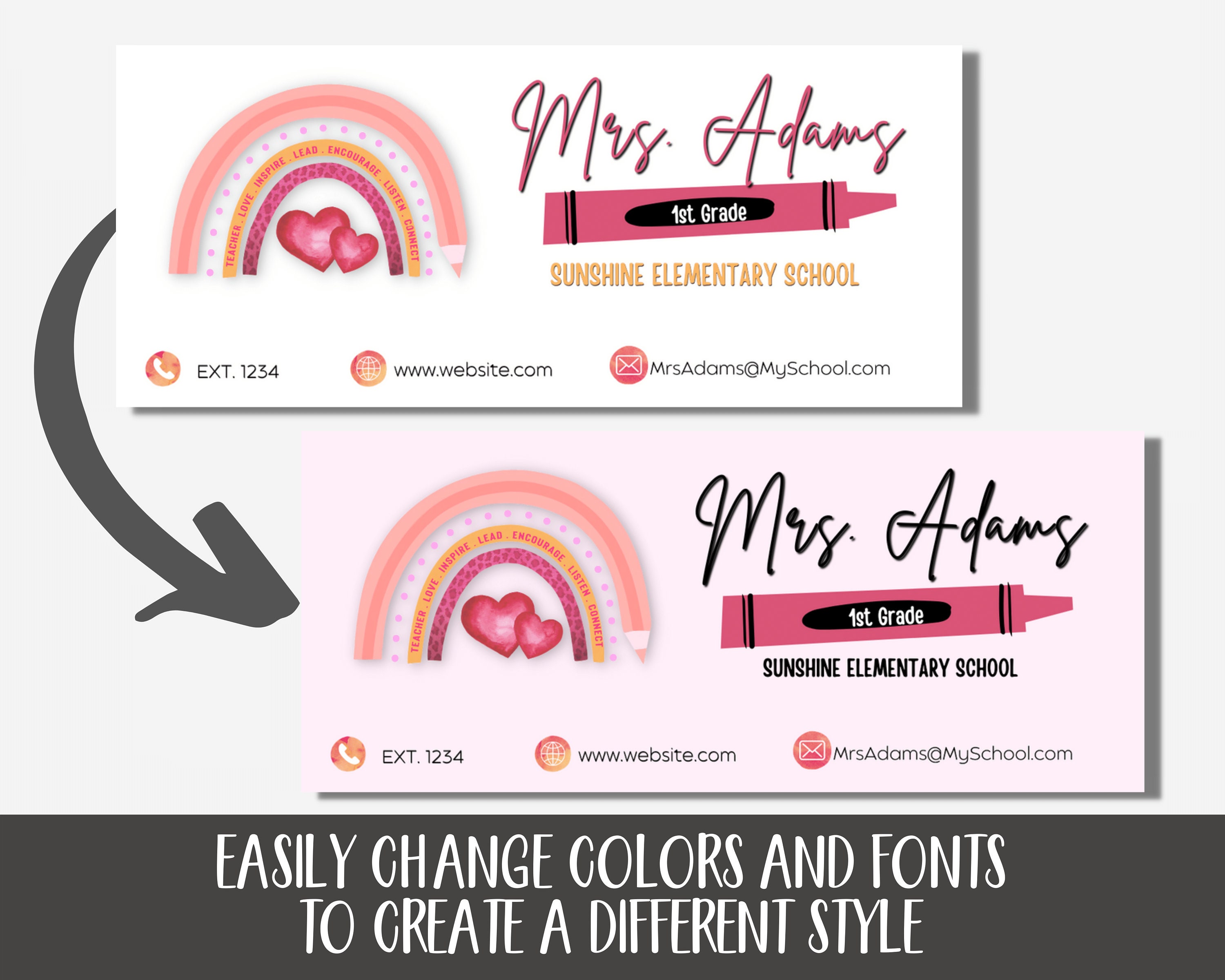 Teacher Email Signature Email Template for Teachers Email - Etsy