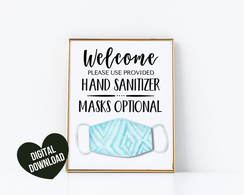 Face Mask Sign PRINTABLE Hand Sanitizer Sign Face Masks | Etsy