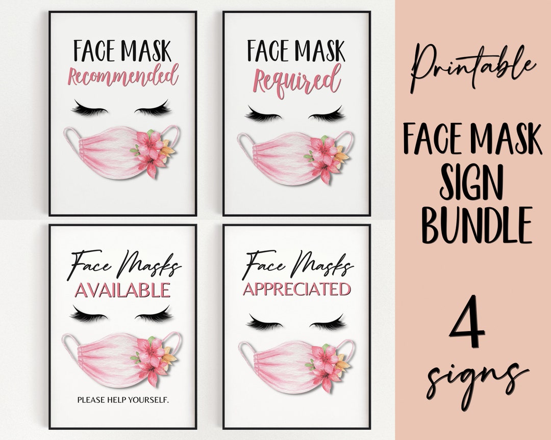 Please Wear a Mask Sign, Face Mask Sign BUNDLE, Mask Required Sign ...