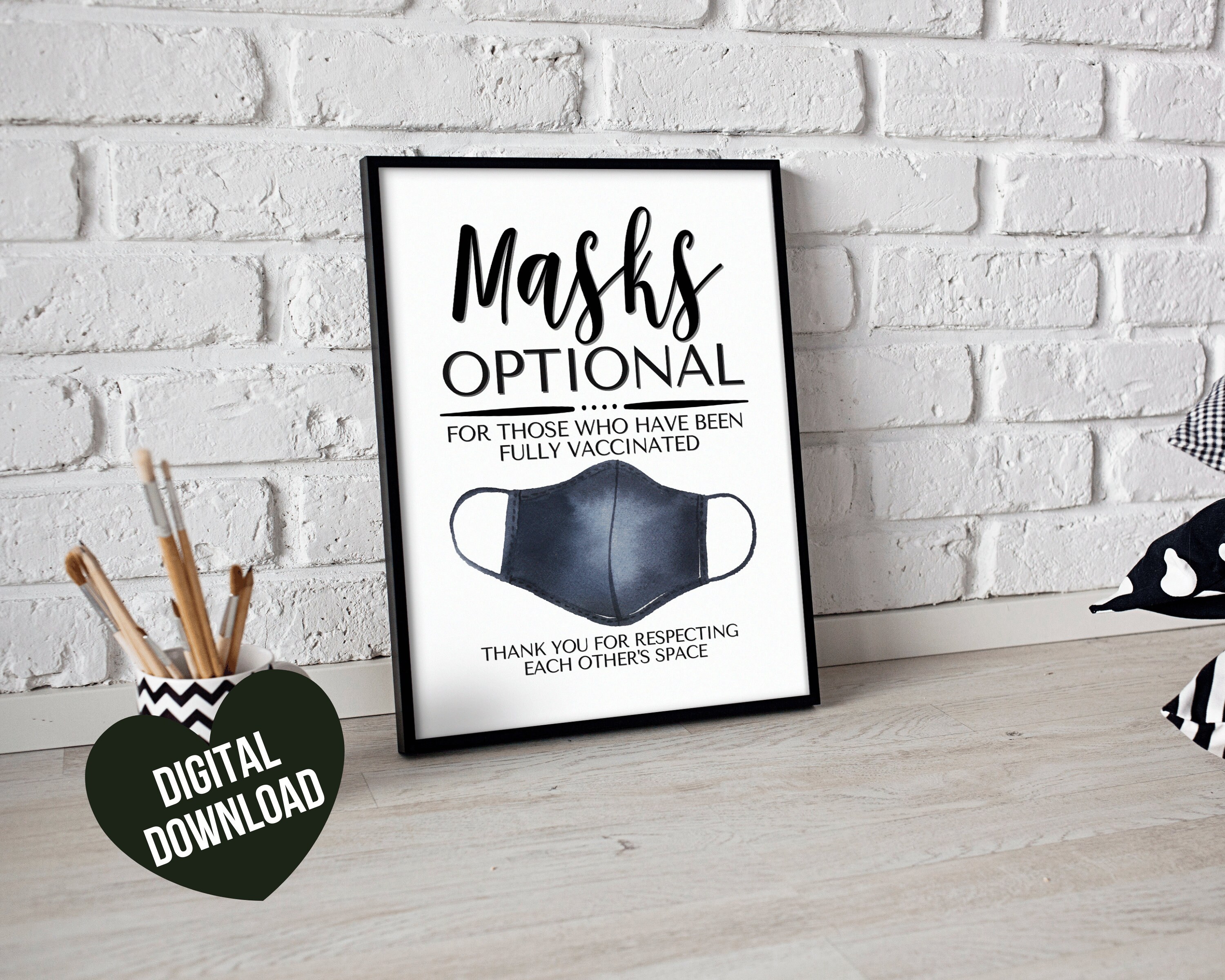 Face Mask Sign PRINTABLE Wear a Mask Sign Mask Optional If - Etsy