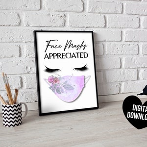 Face Mask Sign BUNDLE, Mask Required Sign Printable, Please Wear a Mask ...