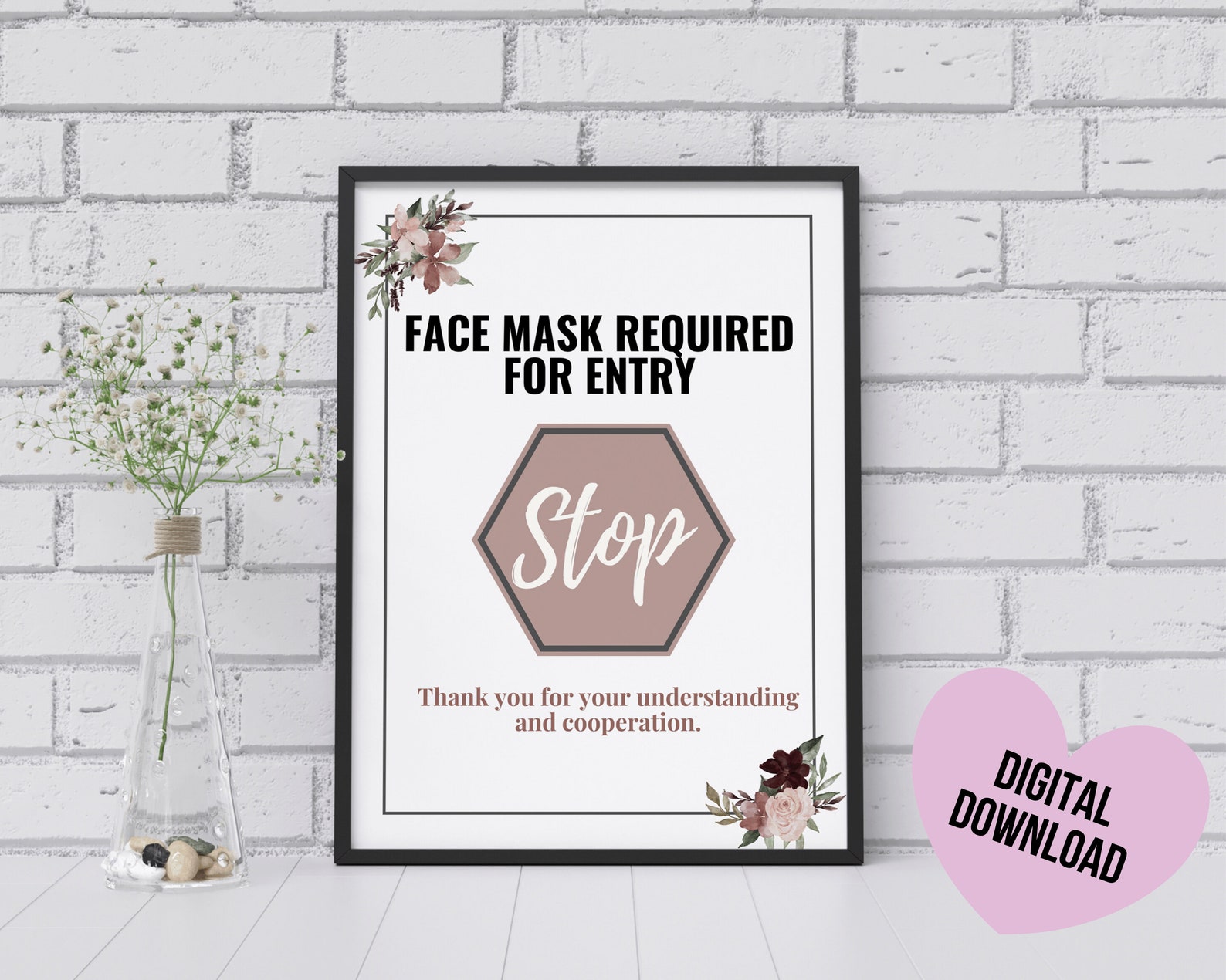 Face Mask Required for Entry Wear a Face Mask Printable Sign | Etsy