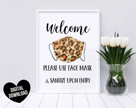 Face Mask Required Sign Wear a Mask Sign Printable Mask | Etsy