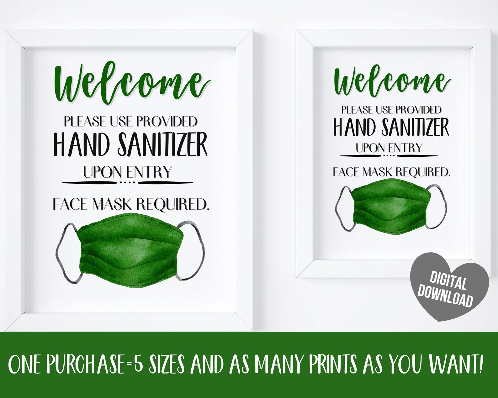 Face Mask Sign Social Distance Sign Printable Please - Etsy