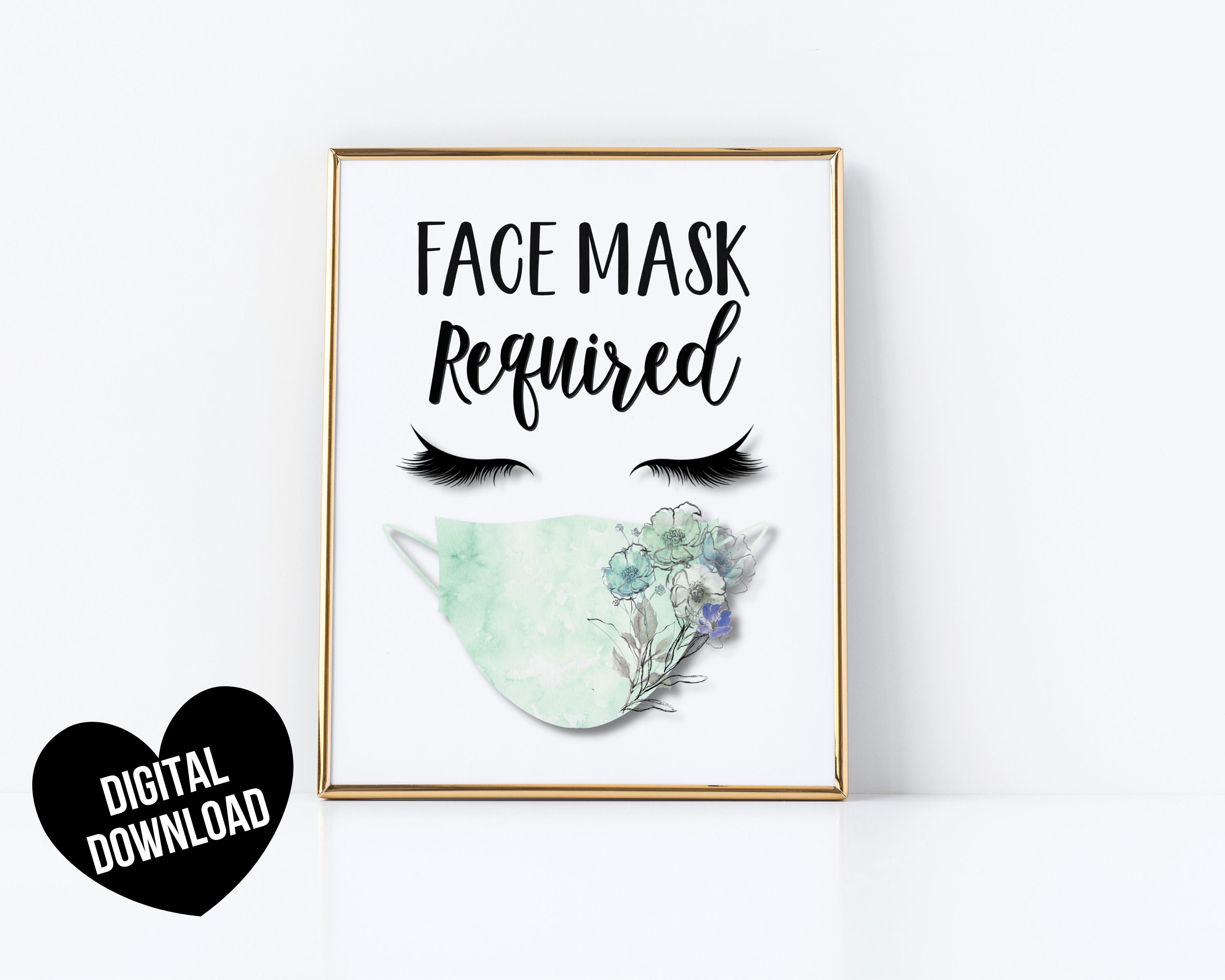 Face Mask Sign BUNDLE Mask Required Sign Printable Please | Etsy