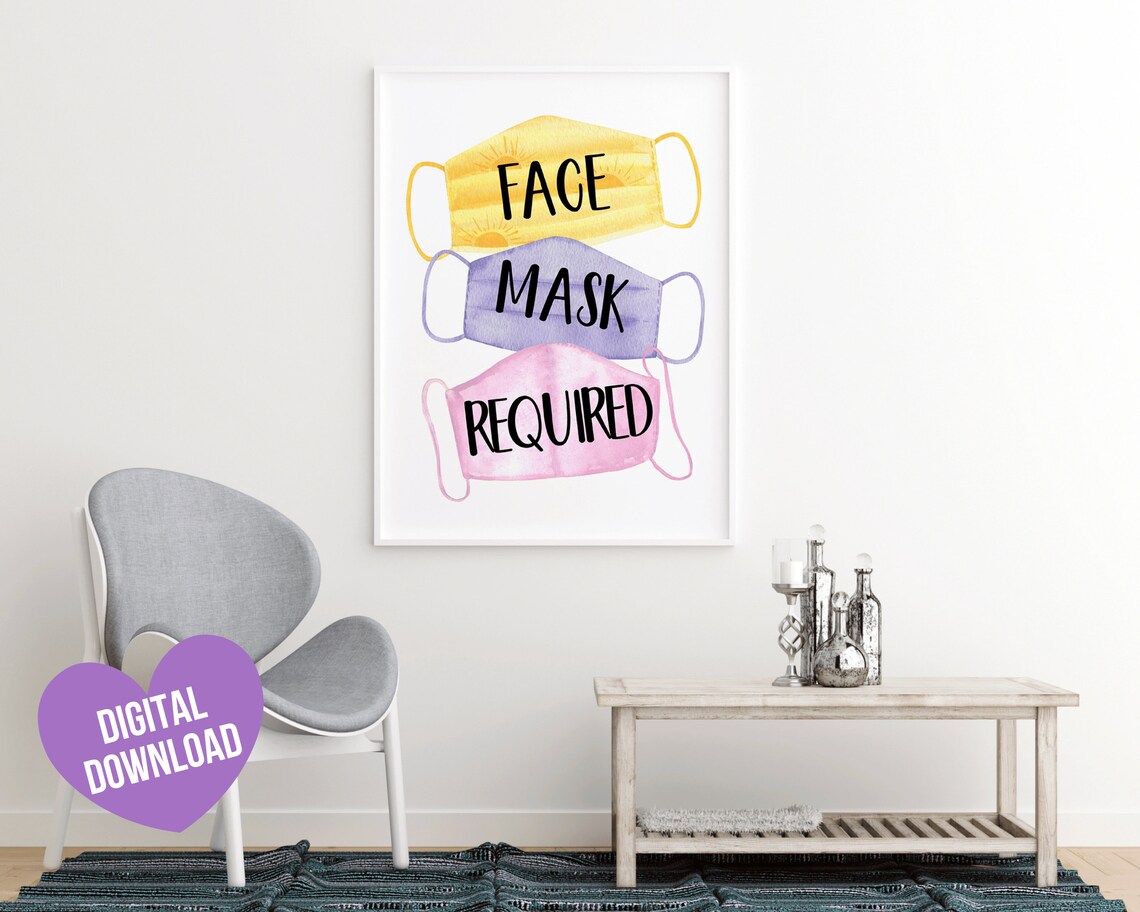 Mask Required Sign Please Wear a Mask Sign Social Distance - Etsy