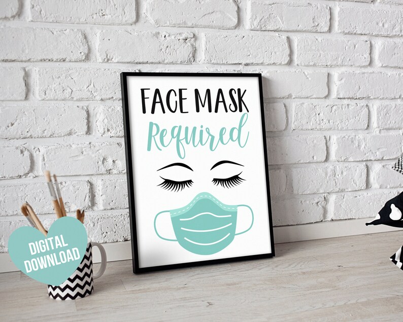 Face Mask Sign Please Wear a Mask Sign Printable Face Mask - Etsy