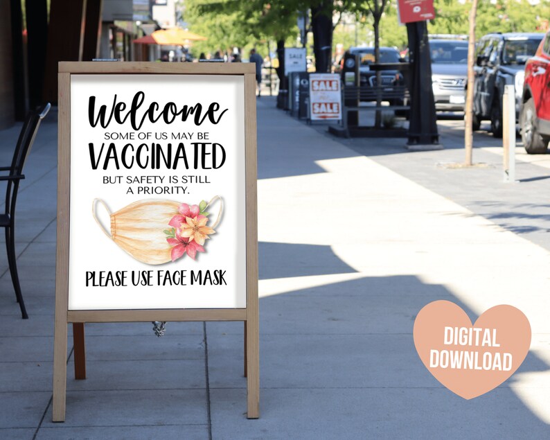 Please Wear a Mask Sign Printable Mask Required Sign | Etsy