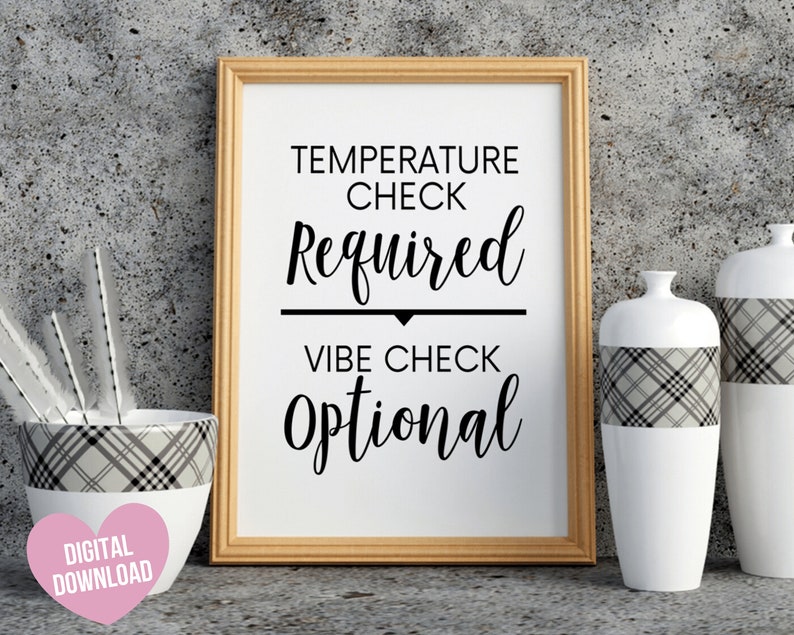 Printable Temperature Check Sign Quick Temperate Check | Etsy