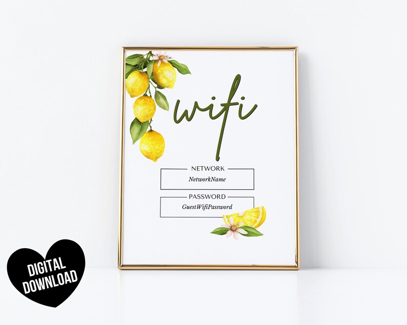 Wifi Sign Printable Wifi Password Sign EDITABLE Wifi Sign - Etsy