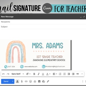 Email Signature Teacher Email Signature Template Boho - Etsy