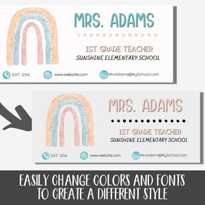 Email Signature Teacher Email Signature Template Boho - Etsy