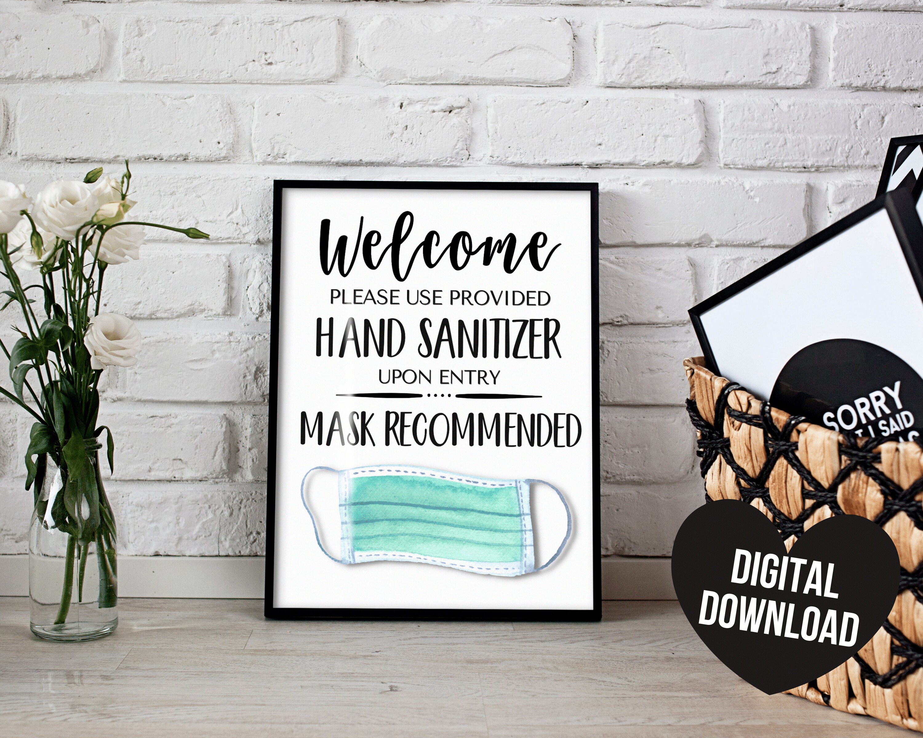 Face Mask Sign PRINTABLE Wear a Mask Sign Face Mask | Etsy