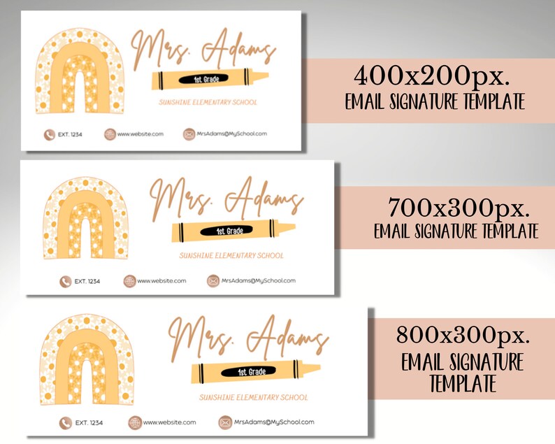 Teacher Email Signature Email Template BUNDLE Email - Etsy