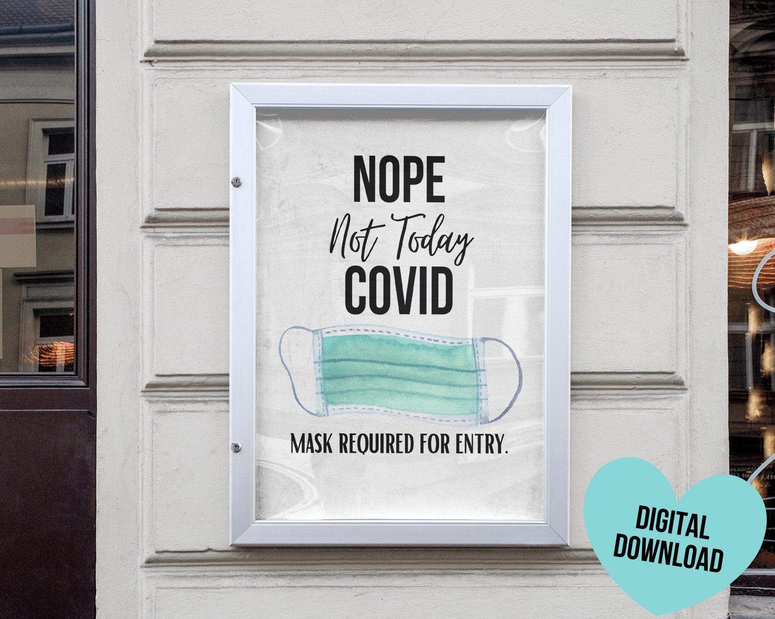 Face Mask Sign Printable Wear a Mask Sign Not Today Covid - Etsy