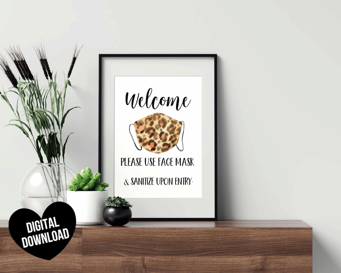 Face Mask Required Sign Wear a Mask Sign Printable Mask - Etsy