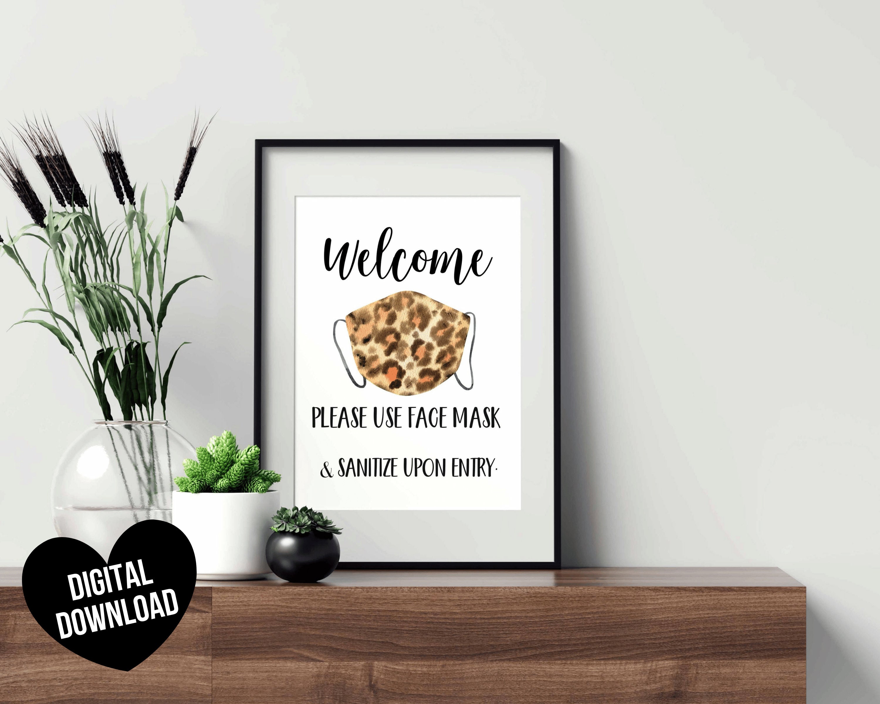 Face Mask Required Sign Wear a Mask Sign Printable Mask - Etsy