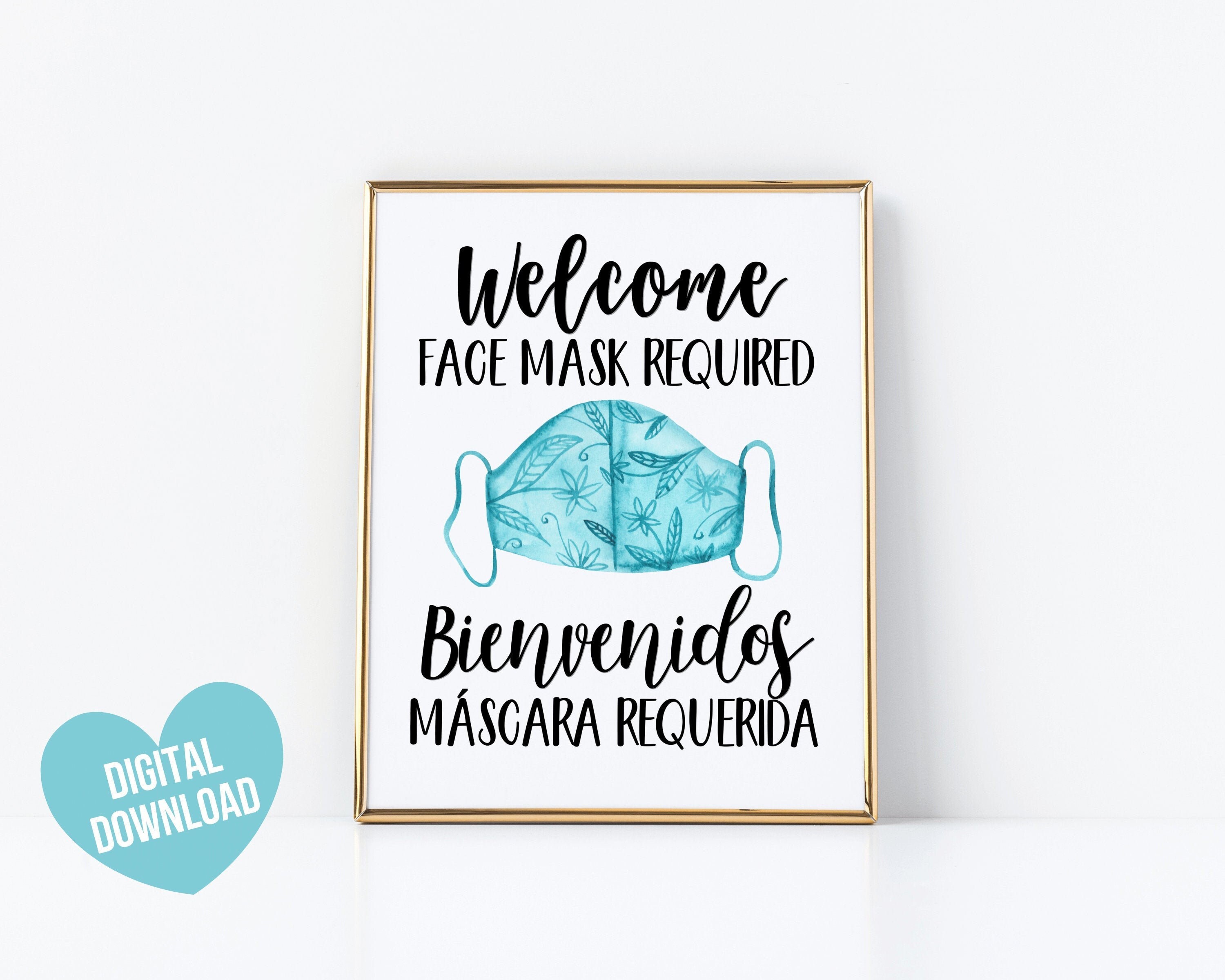 Face Mask Sign Mask Required Sign Printable Please Wear a - Etsy