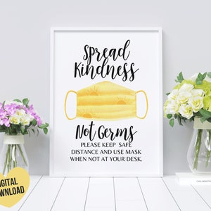 Back to School Covid Safety Printable for Classroom, Social Distance ...