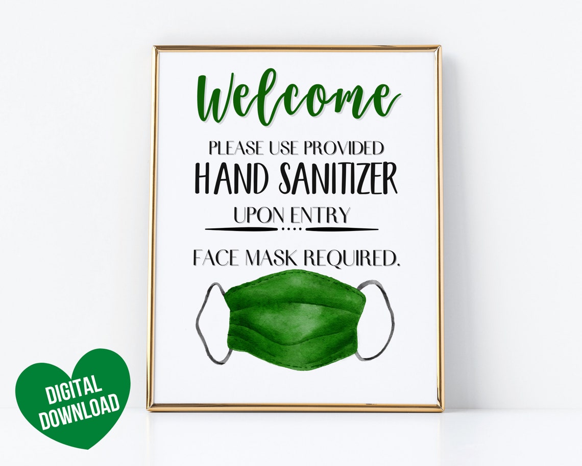 Face Mask Sign Social Distance Sign Printable Please - Etsy