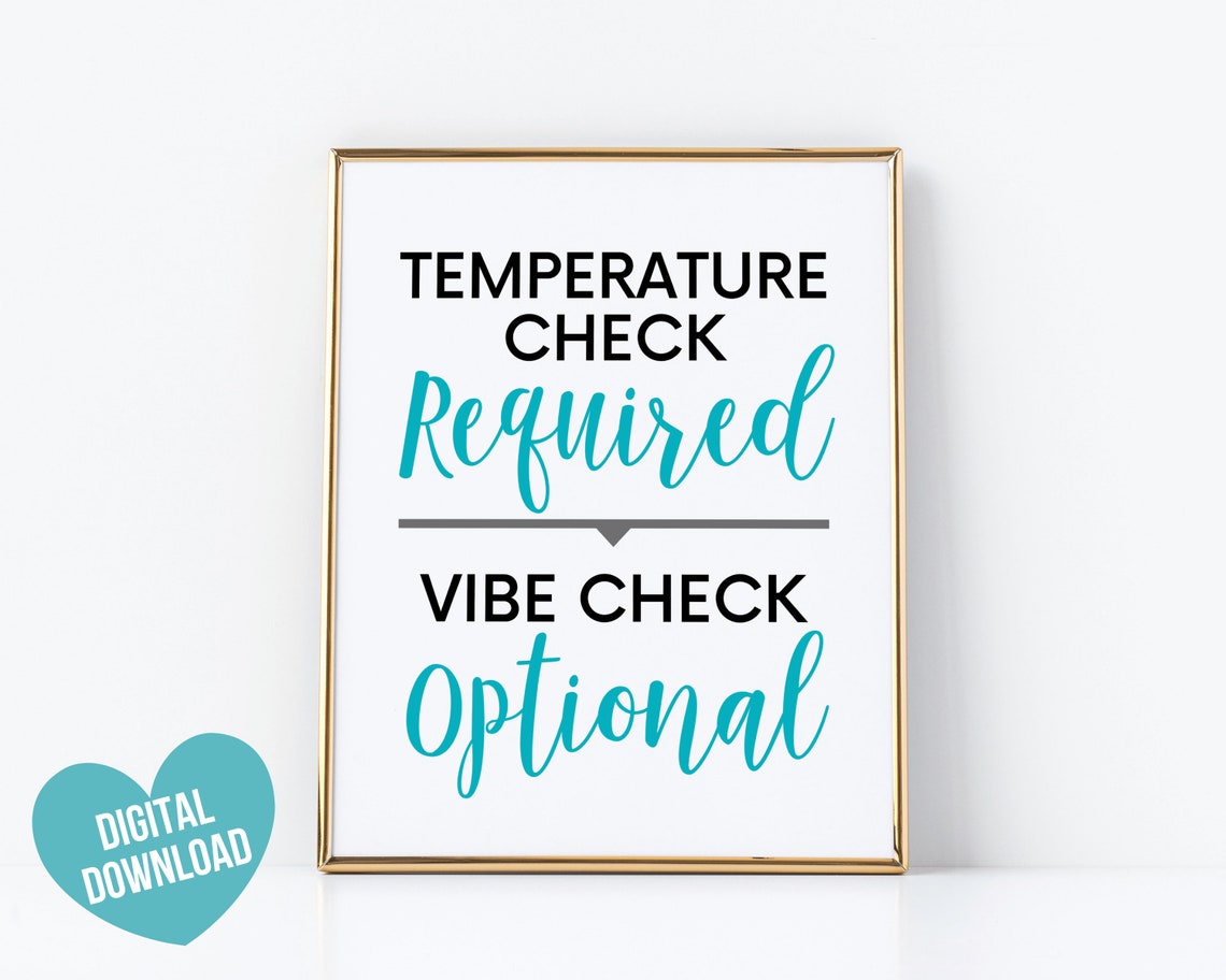 Temperature Check Required Sign Printable Temperature Check | Etsy
