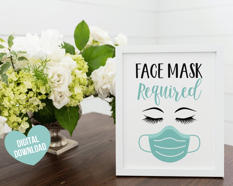 Face Mask Sign Please Wear a Mask Sign Printable Face Mask - Etsy