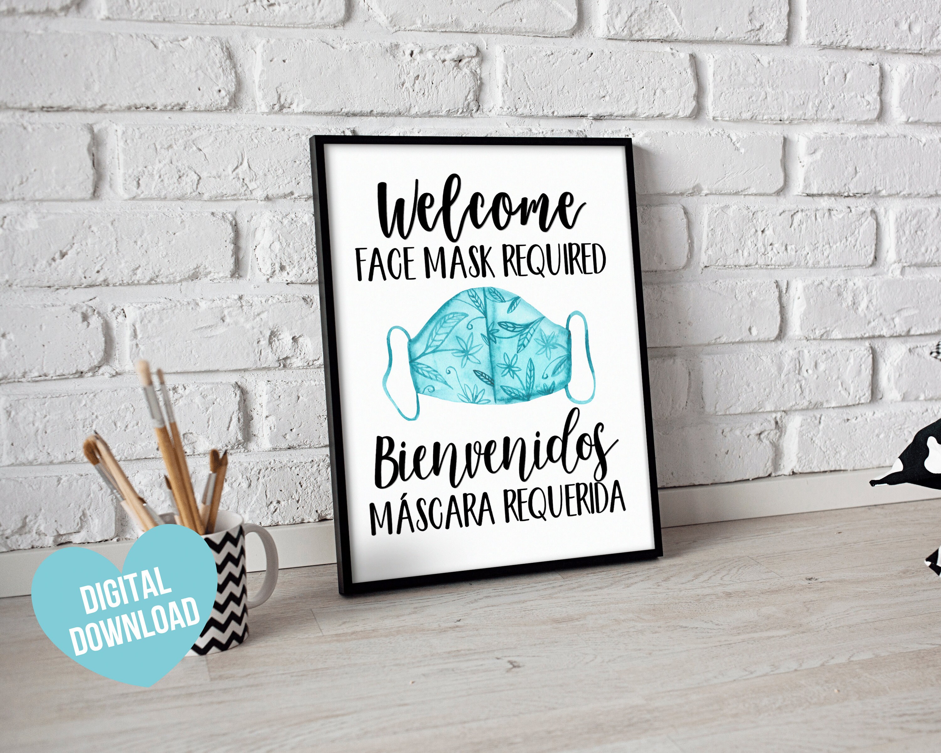 Face Mask Sign Mask Required Sign Printable Please Wear a - Etsy