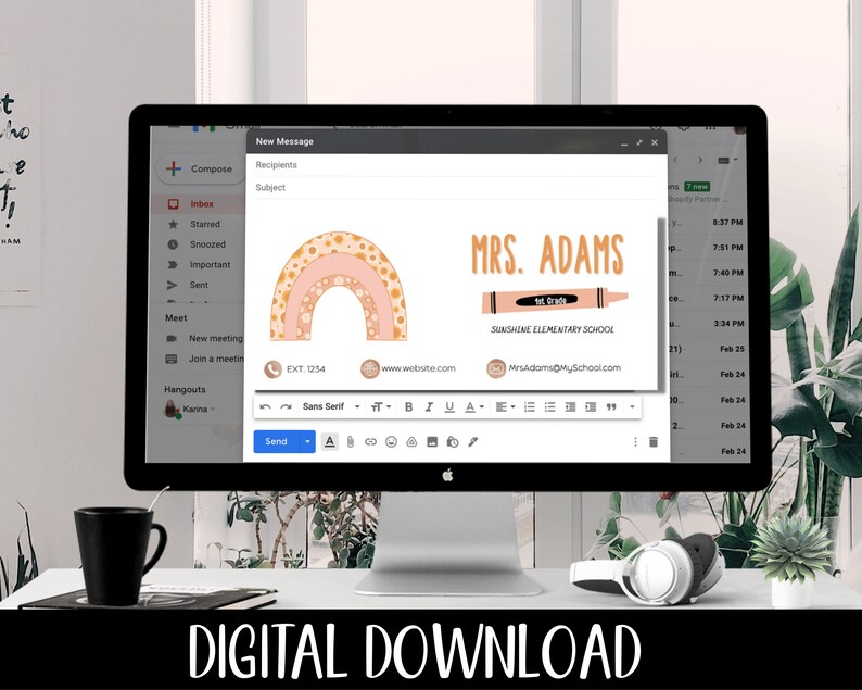 Teacher Email Signature Email Template BUNDLE Email - Etsy