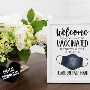 Face Mask Sign, PRINTABLE Wear a Mask Sign, Mask Required, Kindly Use ...
